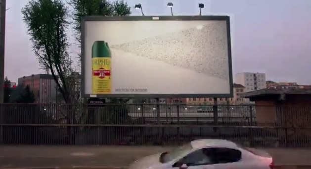 Billboard turned into giant trap in insect spray stunt | Famous Campaigns