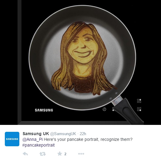 Pancake portraits as Samsung celebrate ‘Pancake Day’ | Famous Campaigns