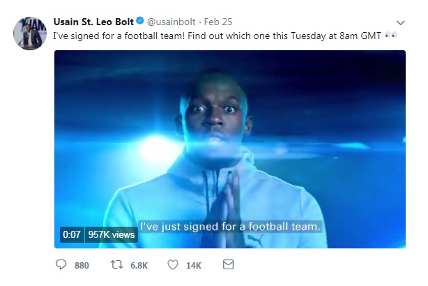 Usain Bolt successfully pranks twitter with a football team signing ...