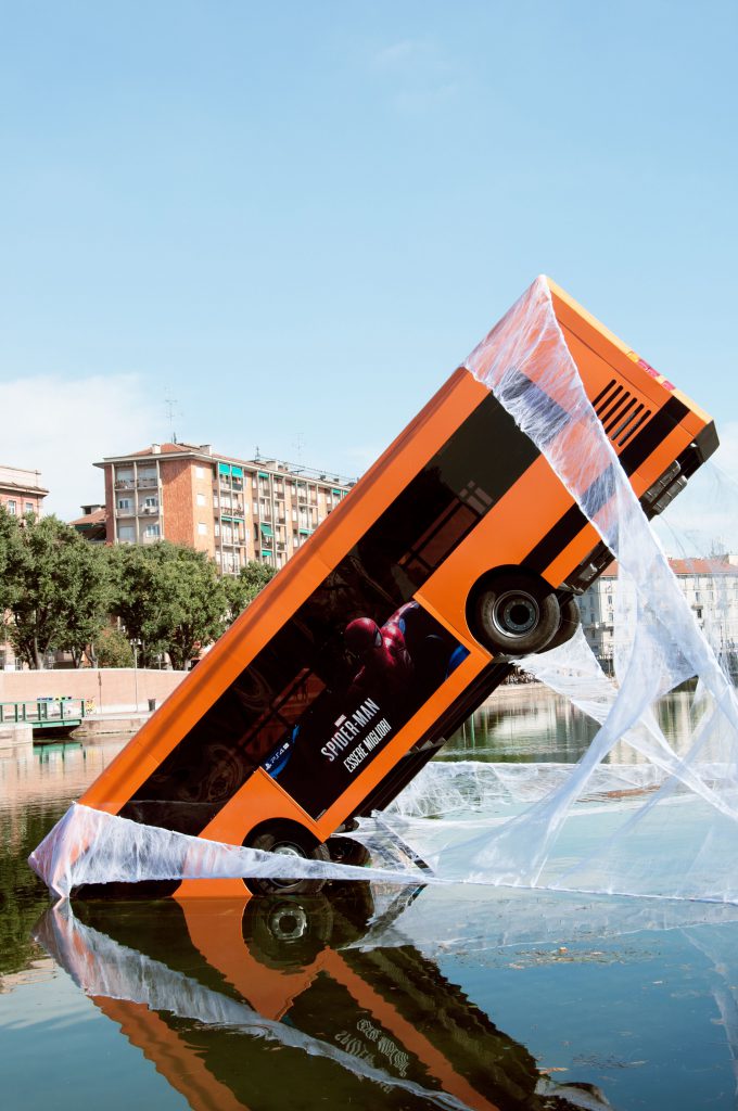 Bus crashes into Italian lake to promote Spider Man videogame | Famous ...