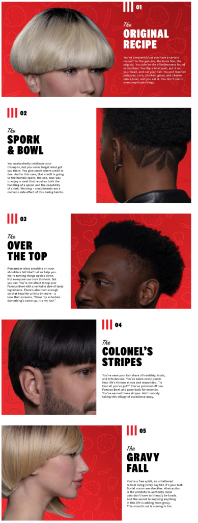 KFC offers customers range of “modern” bowl hair cuts | Famous Campaigns