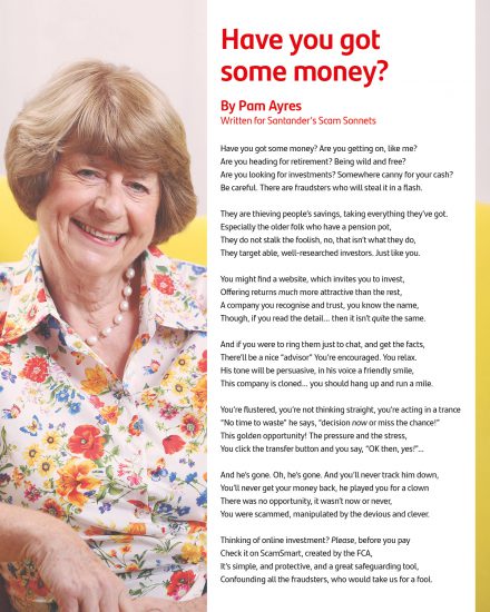 Santander & British poets create ‘Scam Sonnets’ to raise awareness of ...
