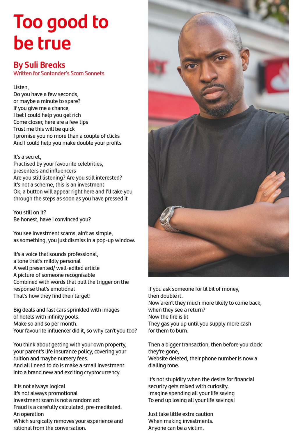 Santander & British poets create ‘Scam Sonnets’ to raise awareness of ...