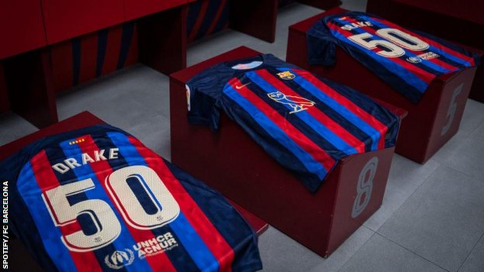 Spotify dedicate FC Barcelona’s kit to celebrate rapper Drake | Famous ...