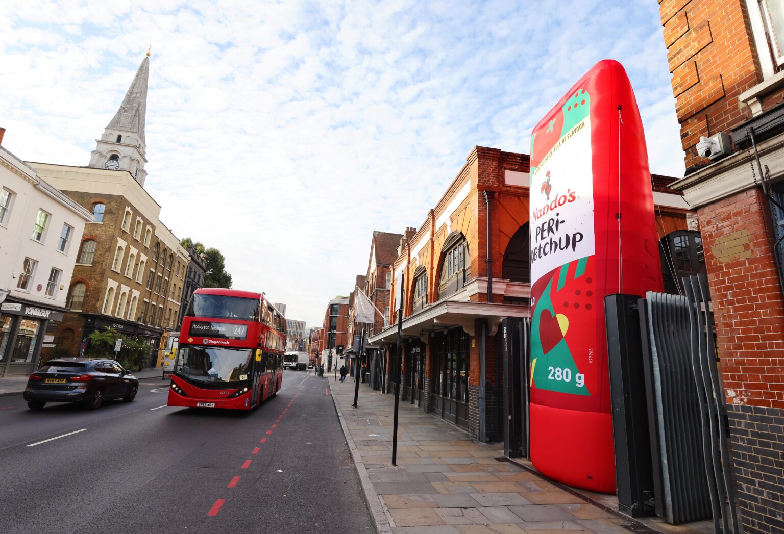 Nando’s has unveiled a giant bottle of PERi-Ketchup in Shoreditch ...