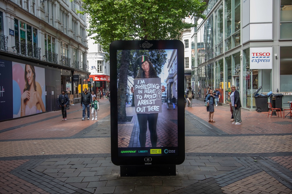 Greenpeace takes over ad space to call out protest policing | Famous ...