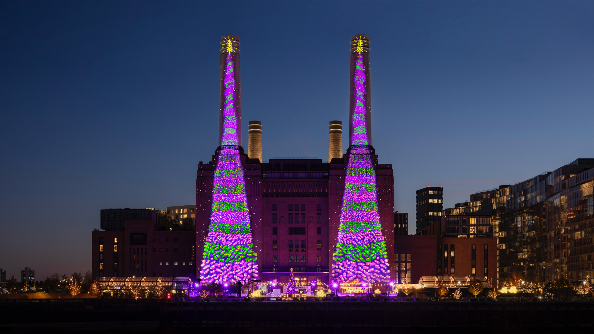Apple will project your Christmas tree art on Battersea Power Station | Famous Campaigns
