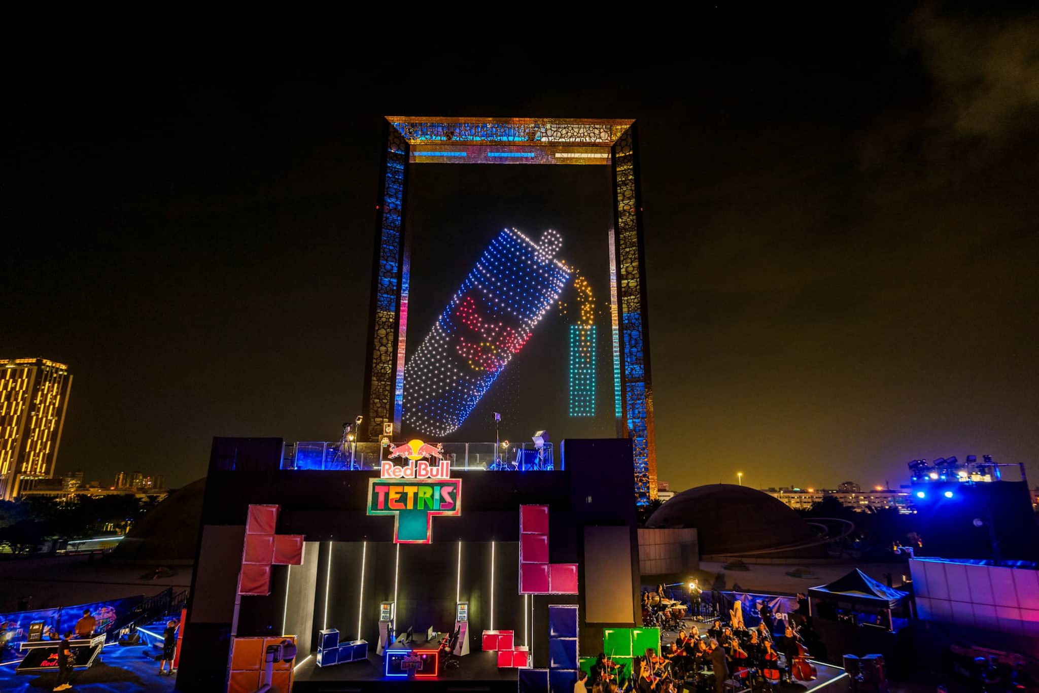 Red Bull create first official playable Tetris game in the sky | Famous ...